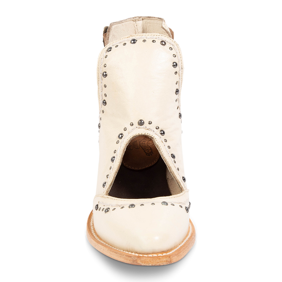 MELODY Women's V-Cut Western Studded Shoe Beige | Freebird Stores ...