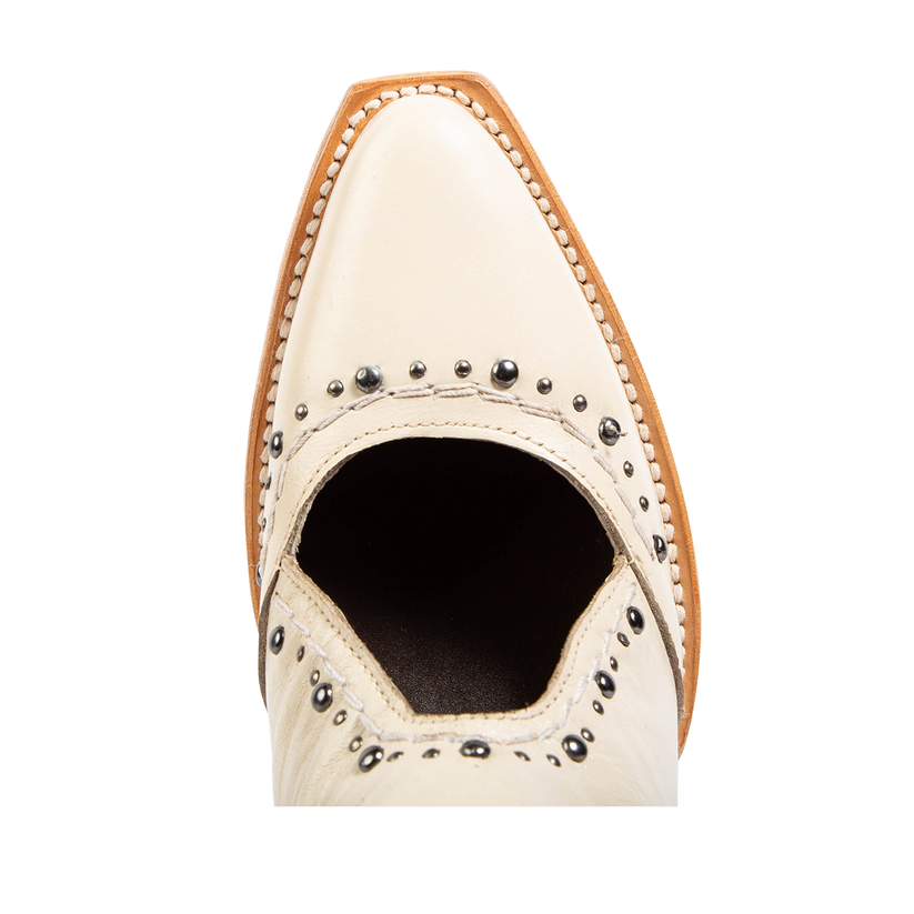 MELODY Women's V-Cut Western Studded Shoe Beige | Freebird Stores ...